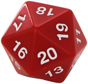 koplow games red jumbo dice d20 count down 55mm dice