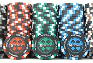 Versa Games 500pc Poker Chips - Pro Poker Clay Poker Chip Set - Casino Quality Clay Poker Chips with Denomination Numbers for Texas Holdem - New Upgraded Poker Chip Case - Poker Chips Set