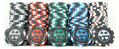 Versa Games 500pc Poker Chips - Pro Poker Clay Poker Chip Set - Casino Quality Clay Poker Chips with Denomination Numbers for Texas Holdem - New Upgraded Poker Chip Case - Poker Chips Set