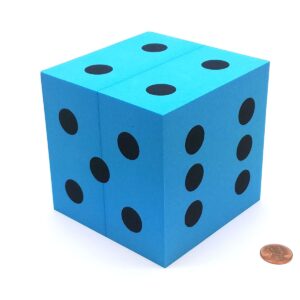 Koplow Games Single Huge Very Large 100mm Foam Dice (1 Piece) - Blue with Black