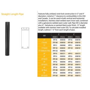 M&G DuraVent PelletVent Pro 4" x 6" Pipe Stainless Steel Inner Galvalume Outer