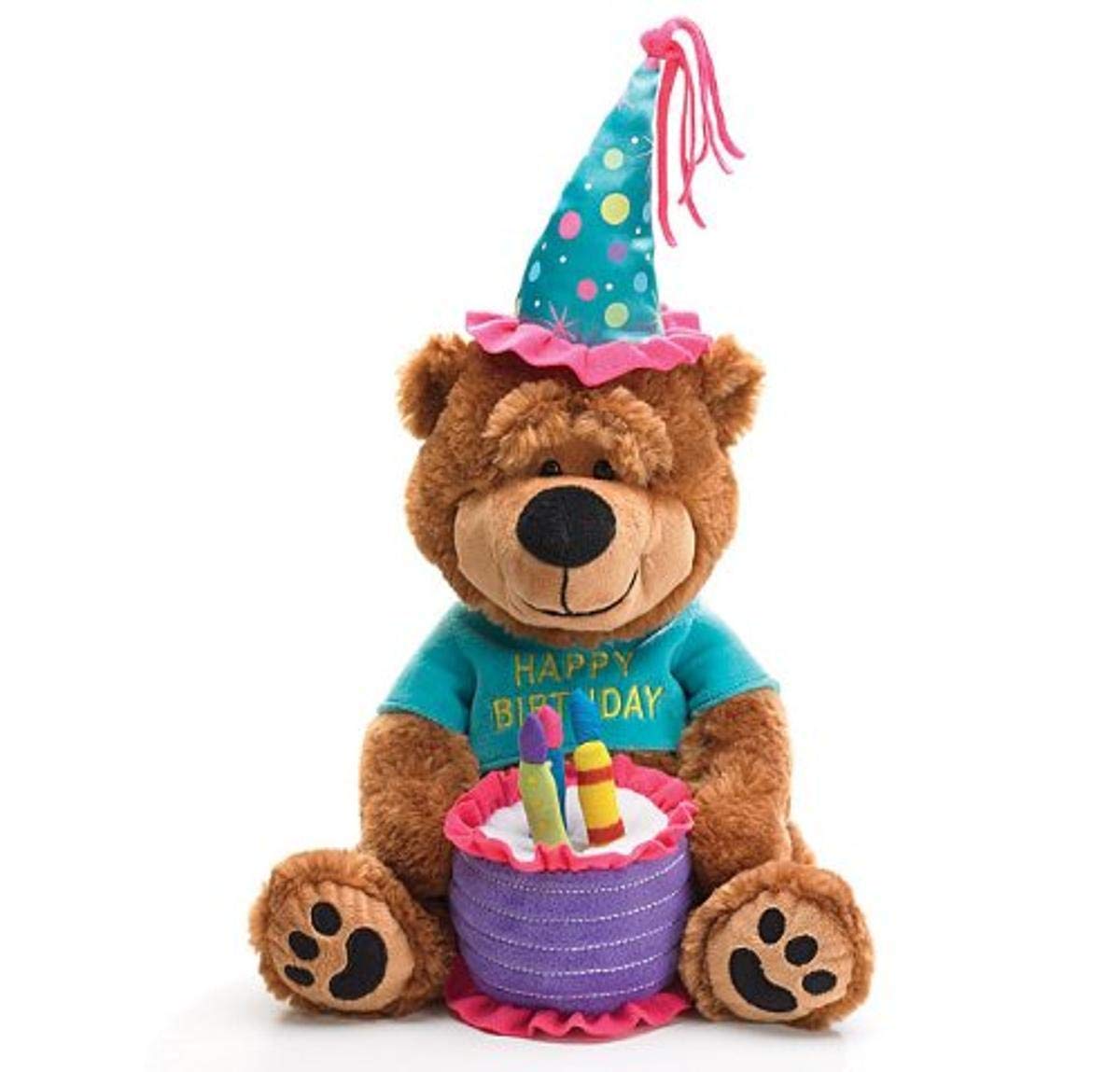 Adorable Happy Birthday Teddy Bear With Cake That Plays "Happy Birthday To You"