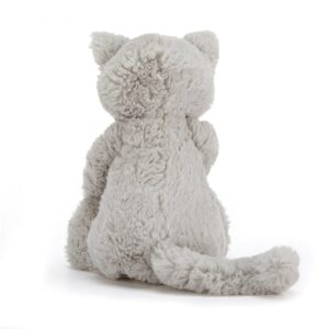 Jellycat Bashful Grey and White Kitty Stuffed Animal, Small, 7 inches