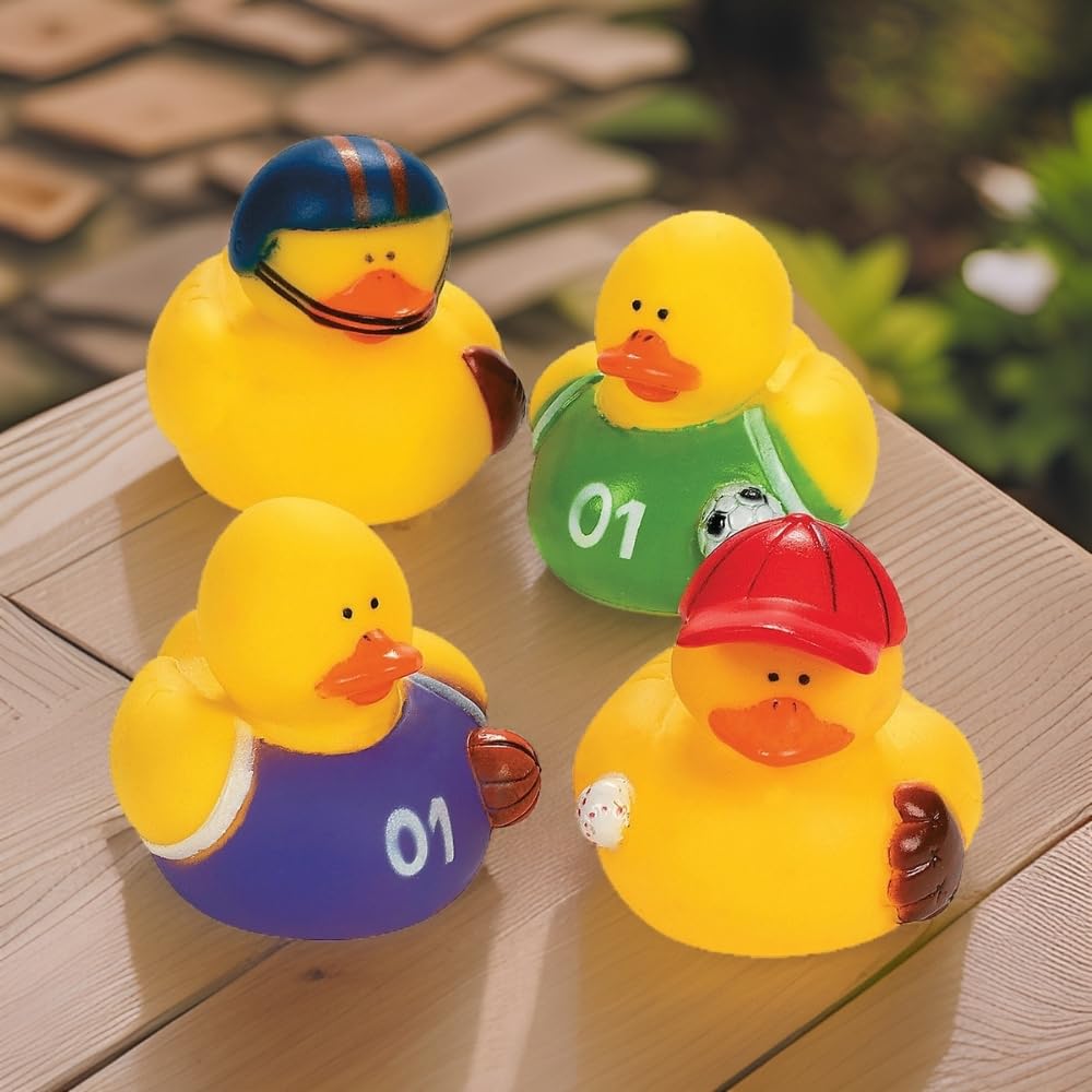 Sports Players Rubber Duckies - 12 Ducks - Party Favors and Giveaways