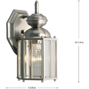 Progress Lighting P5756-09 BrassGUARD Lantern Outdoor, 5-1/2-Inch Width x 10-1/4-Inch Height, Brushed Nickel