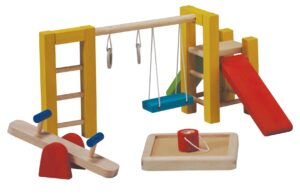 plantoys wooden dollhouse playground equipment (7153) | sustainably made from rubberwood and non-toxic paints and dyes