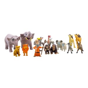 Bible Toys Noah's Ark 17 Piece Playset with Noah, 14 Animals and Floating Ark- Christian Based Faith Children Toys