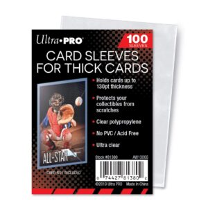 ultra pro clear thick card sleeves, plastic| holds cards up to 130-point | 100-count