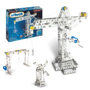 eitech crane and windmill construction set and educational toy - intro to engineering and stem learning, steel (10005-c05)