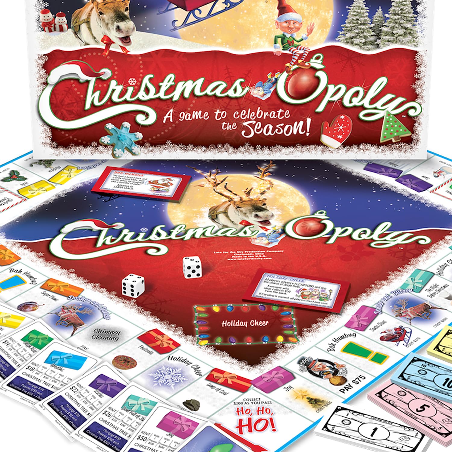 Late for the Sky: Christmas-Opoly, Festive Twist on one of the Most Well Known Board Games, Christmas Theme to Celebrate the Season, For 2 to 6 Players