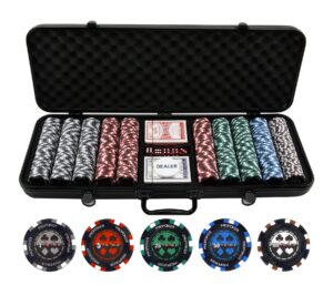 versa games 500pc poker chips - pro poker clay poker chip set - casino quality clay poker chips with denomination numbers for texas holdem - new upgraded poker chip case - poker chips set