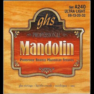 GHS Strings A240 Phosphor Bronze Mandolin Strings, Loop End, Ultra Light (9-32)