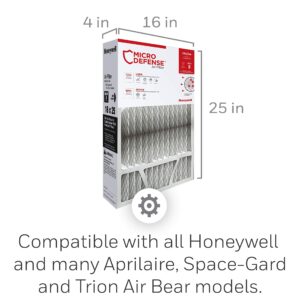 Honeywell Home CF100A1009/U MicroDefense AC Furnace 4 Inch High Efficiency Air Filter, 16x25x4