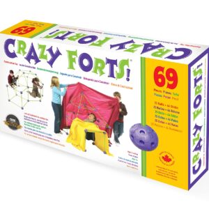 Crazy Forts! 69 Piece Buildable Indoor/Outdoor Play Fort Playset, DIY, Build Your Own, STEAM toy , Purple