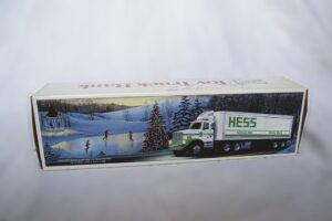 1987 hess toy truck bank with barrels