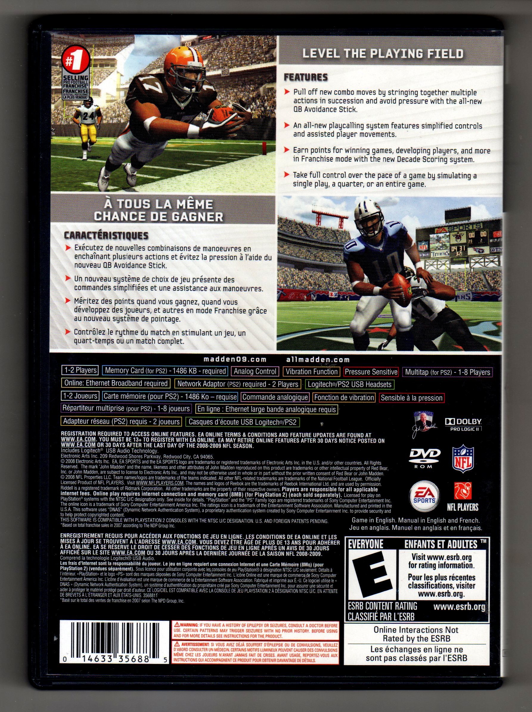 EA Madden NFL 09 for PlayStation 2