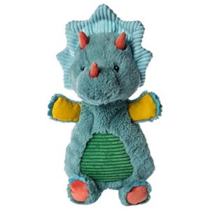 mary meyer pebblesaurus lovey soft toy, blue triceratops dinosaur, 13-inches