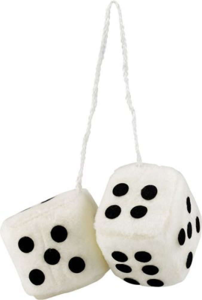 Bell Automotive 22-1-33606-8 Fuzzy Dice/White