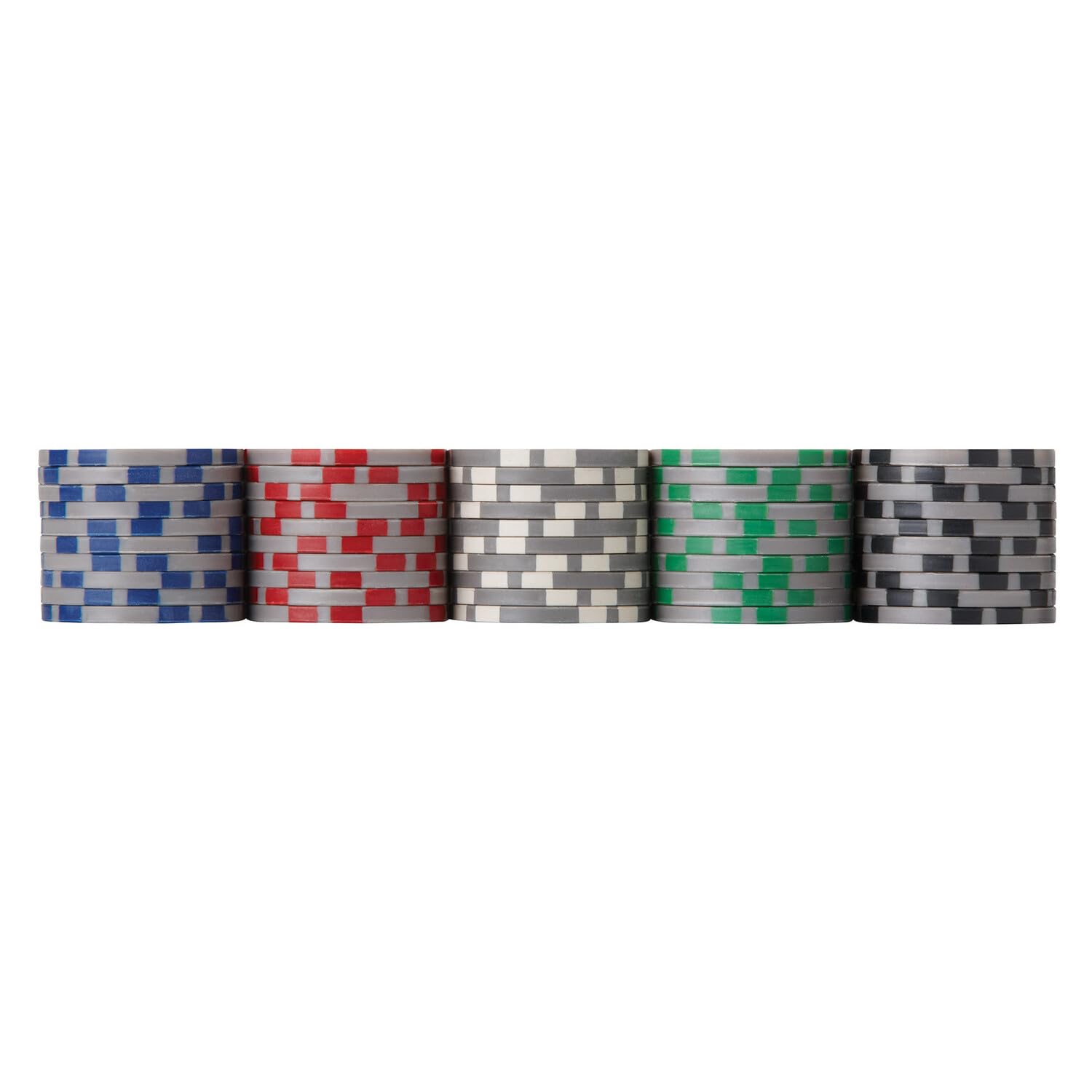 Fat Cat Bling 13.5 Gram Texas Hold 'em Clay Poker Chip Set with Aluminum Case, 500 Striped Dice Chips