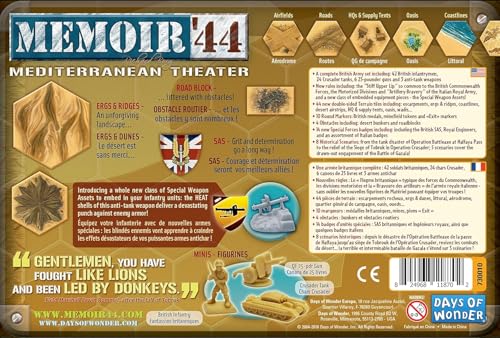 Memoir '44 Mediterranean Theatre Board Game EXPANSION - Command the British Army! Strategy Game for Kids & Adults, Ages 8+, 2 Players, 30-60 Minute Playtime, Made by Days of Wonder