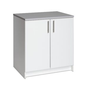 prepac elite 32" storage cabinet, white storage cabinet, base cabinet, bathroom cabinet with 1 adjustable shelf 24" d x 32" w x 36" h, web-3236