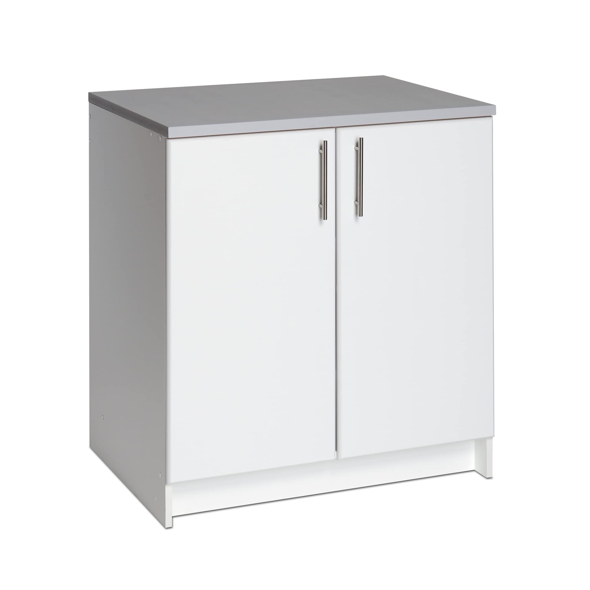 Prepac Elite 32" Storage Cabinet, White Storage Cabinet, Base Cabinet, Bathroom Cabinet with 1 Adjustable Shelf 24" D x 32" W x 36" H, WEB-3236