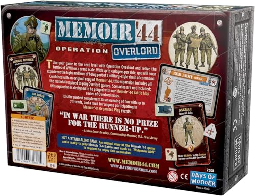 Memoir '44 Operation Overlord Board Game EXPANSION - Command Massive WWII Battles! Strategy Game for Kids & Adults, Ages 8+, 2 Players, 30-60 Minute Playtime, Made by Days of Wonder