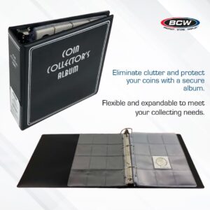 BCW Album - Coin Collectors - Black | 3-Inch Binder | Holds 90 Pages