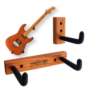 angled guitar wall hanger display for electric and thin body guitars- classic finish