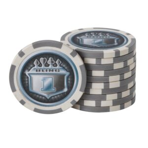 Fat Cat Bling 13.5 Gram Texas Hold 'em Clay Poker Chip Set with Aluminum Case, 500 Striped Dice Chips