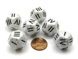 chessex speckled roman d4 arctic camo dice (set of 6)