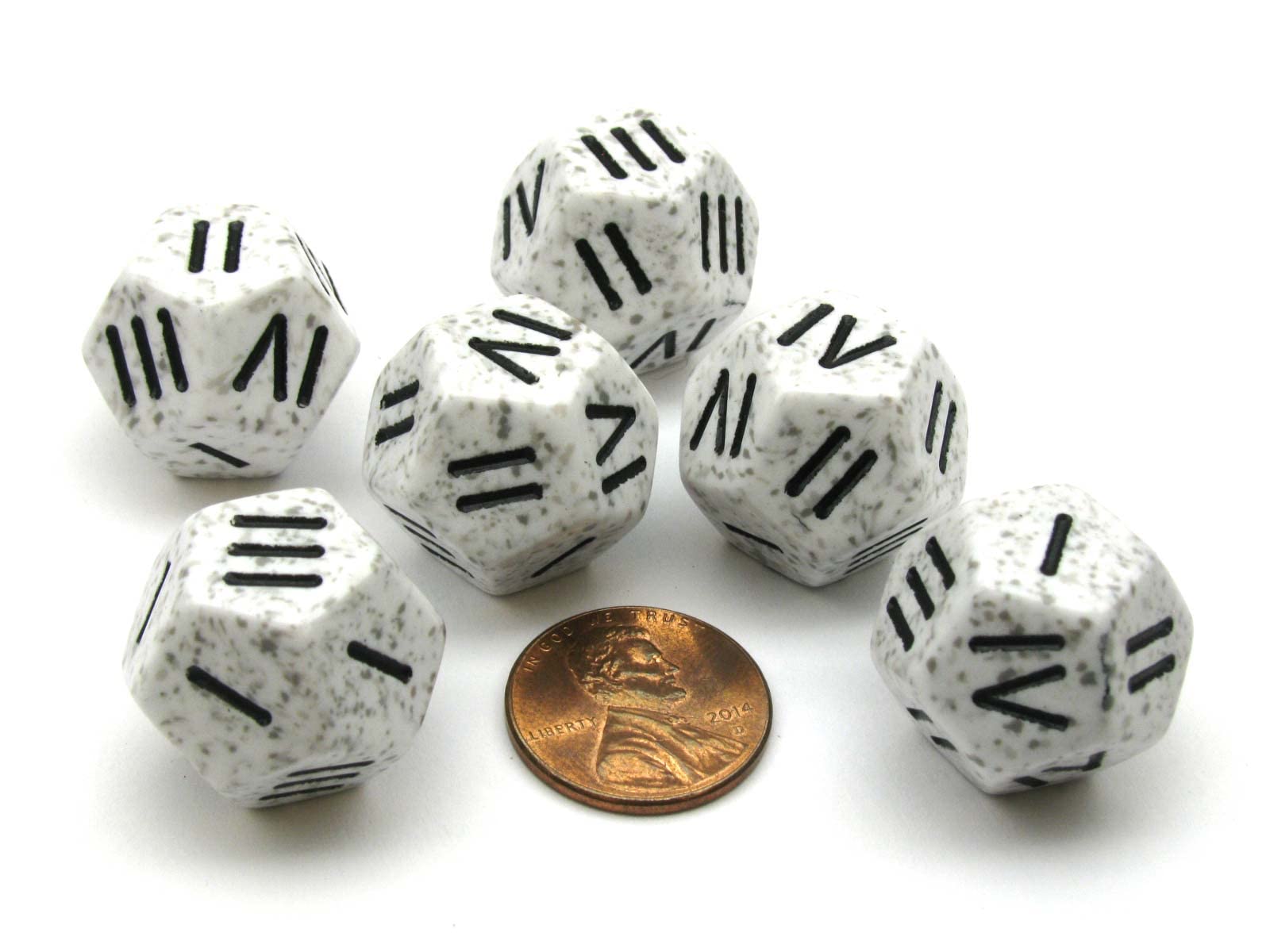 Chessex Speckled Roman d4 Arctic Camo Dice (Set of 6)