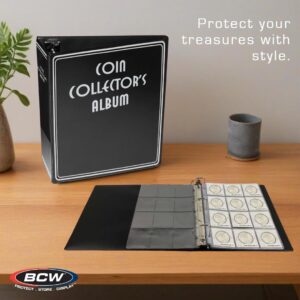 BCW Album - Coin Collectors - Black | 3-Inch Binder | Holds 90 Pages