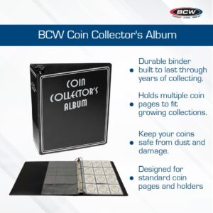 BCW Album - Coin Collectors - Black | 3-Inch Binder | Holds 90 Pages