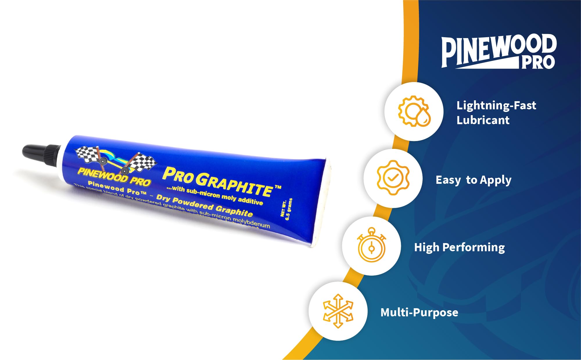 Pinewood Pro PRO Graphite: Dry Graphite Lubricant Blended with Molybdenum in an Easy-Squeeze Tube for use on Pinewood Derby car axles | Increase Your Speed by reducing Friction!