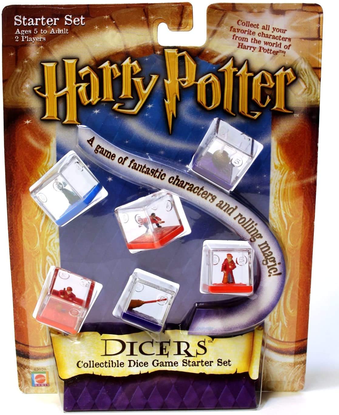 Harry Potter Dicer Starter Set of 6 Dice: Harry Potter, Hermione Granger, Draco Malfoy, Severus Snape, Rubeus Hagrid, and the Sorting Hat