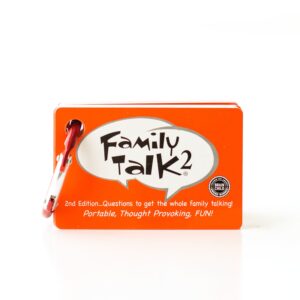 around the table games family talk 2 portable, meaningful conversation starters includes 50 card deck, 100 questions, 1 ring