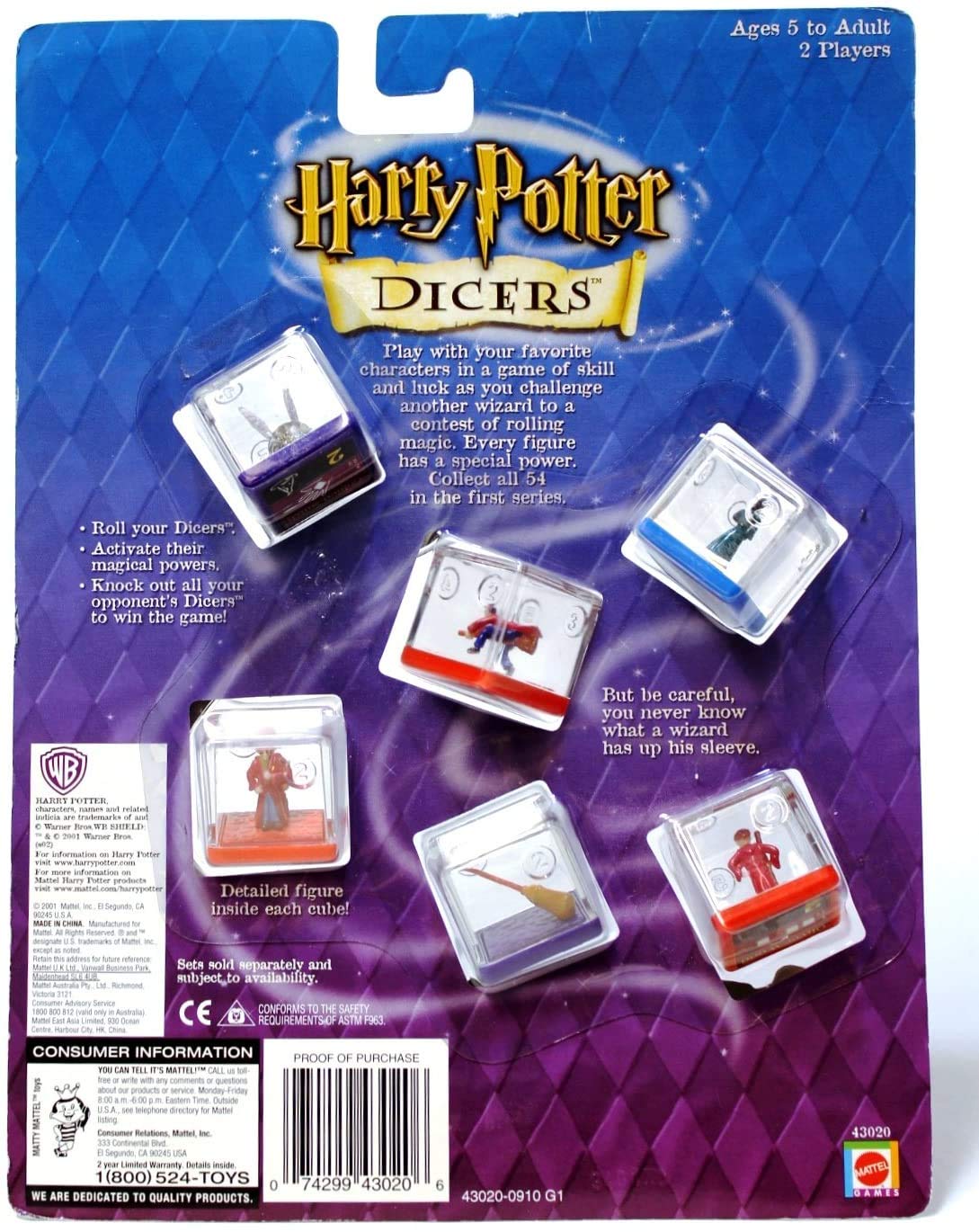 Harry Potter Dicer Starter Set of 6 Dice: Harry Potter, Hermione Granger, Draco Malfoy, Severus Snape, Rubeus Hagrid, and the Sorting Hat