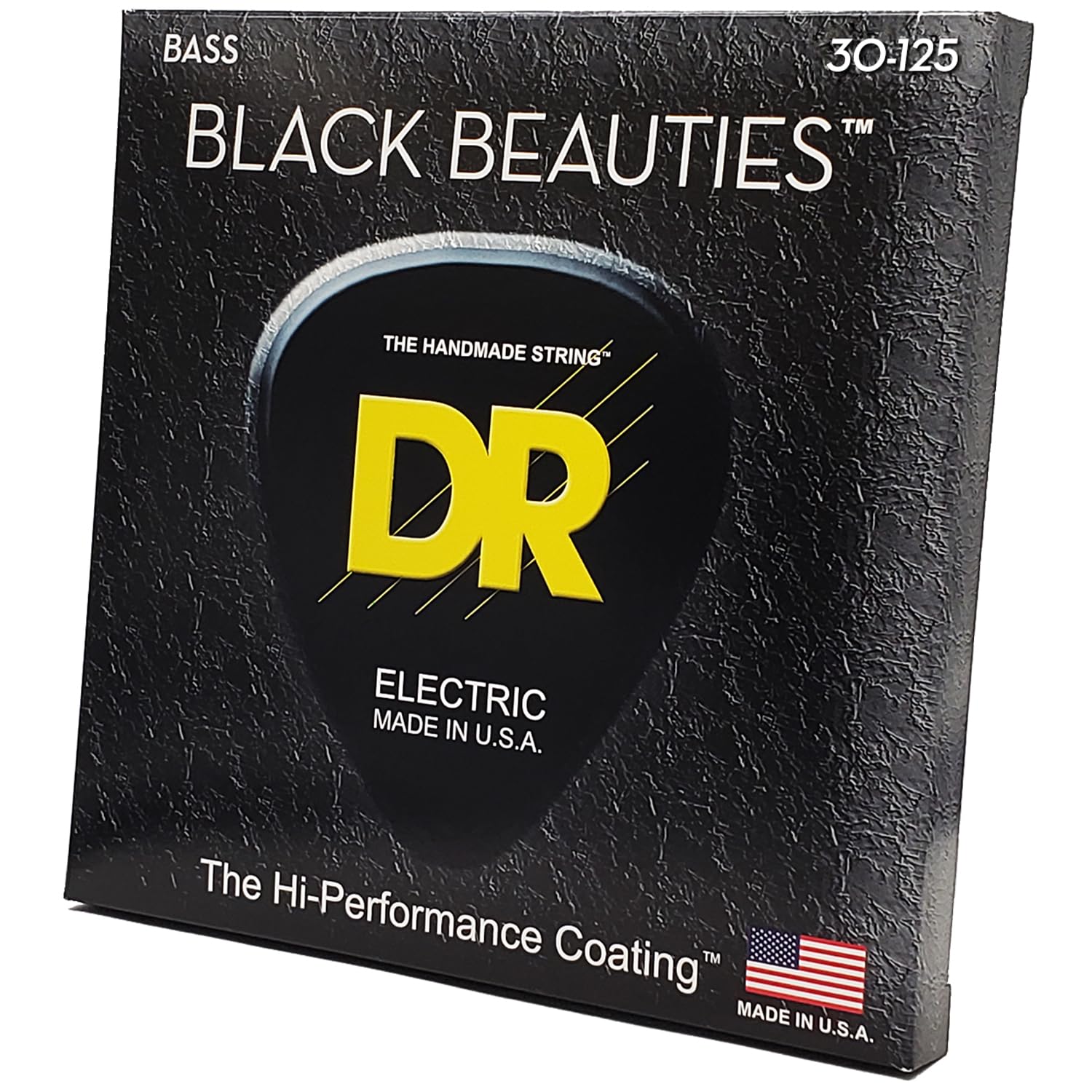 DR Strings Beauties-Black Coated Steel 6 Bass Guitar Strings, 30-125 Gauge, Round Core (BKB6-30)