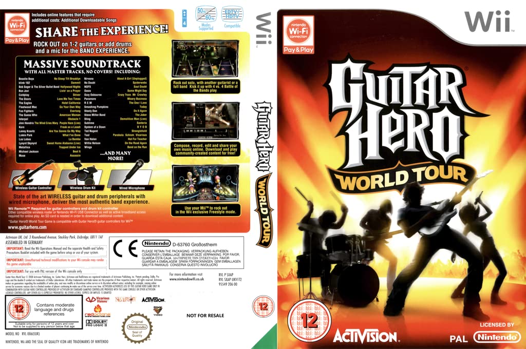 Guitar Hero World Tour Guitar Game for Nintendo Wii (Game Only)