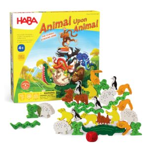 haba animal upon animal - classic wooden stacking game fun for the whole family (made in germany)