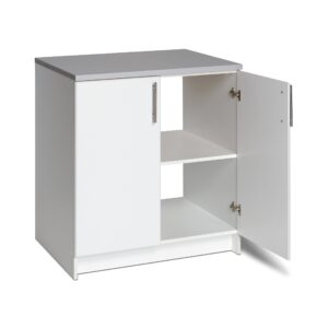 Prepac Elite 32" Storage Cabinet, White Storage Cabinet, Base Cabinet, Bathroom Cabinet with 1 Adjustable Shelf 24" D x 32" W x 36" H, WEB-3236