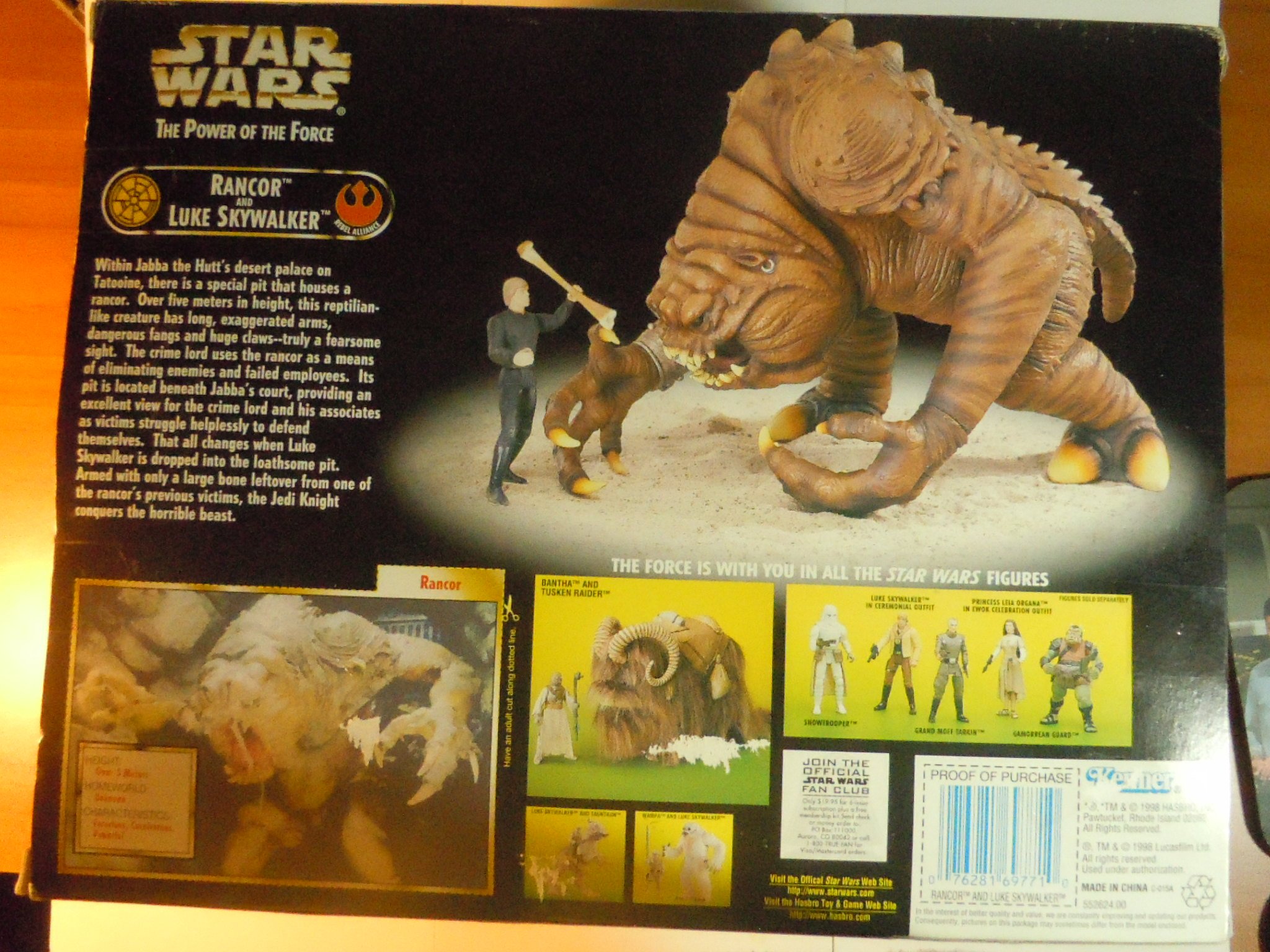 Star Wars Power of The Force Action Figure Playset - Rancor and Luke Skywalker