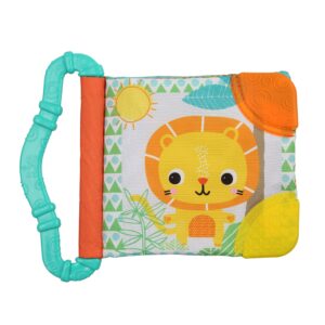 bright starts teethe & read soft book toy, ages 3 months +, style may vary