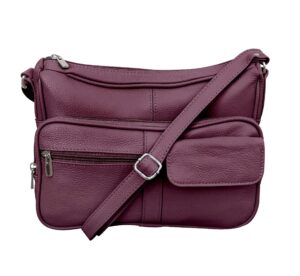 roma leathers women's wine red leather crossbody shoulder bag