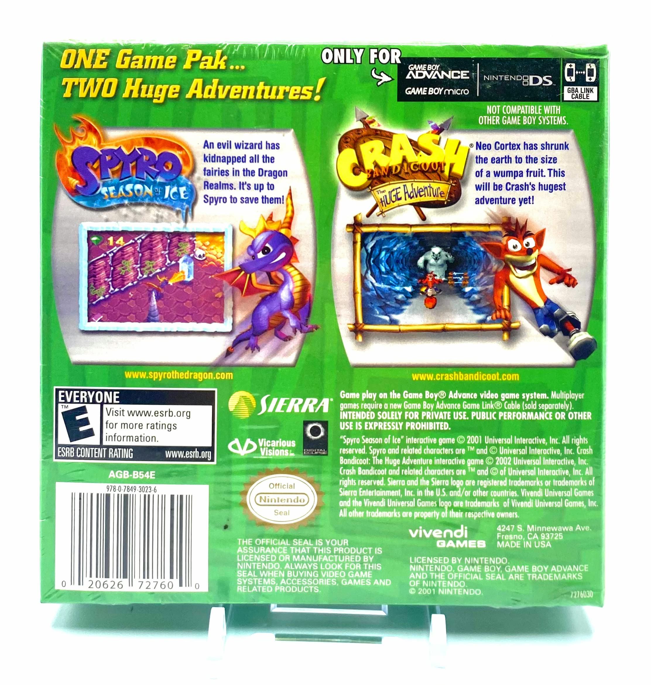 Crash & Spyro Super Pack Volume 4 Gameboy Advance GBA New