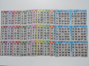 smalltoys bingo paper game cards - 6 cards - 10 sheets - 100 books - 8 inch by 12 inch size disposable sheet - made in usa