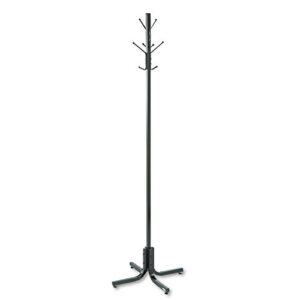 Safco Products 4163BL Costumer Coat Rack Tree, 4 Double Hooks, Black