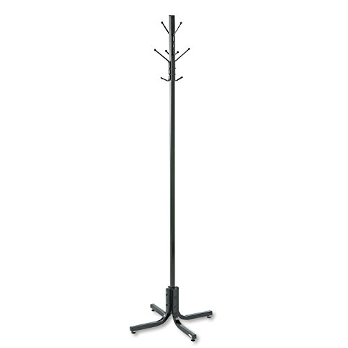 Safco Products 4163BL Costumer Coat Rack Tree, 4 Double Hooks, Black