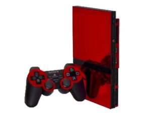 red chrome mirror - vinyl decal mod skin kit by system skins - compatible with playstation 2 slim console